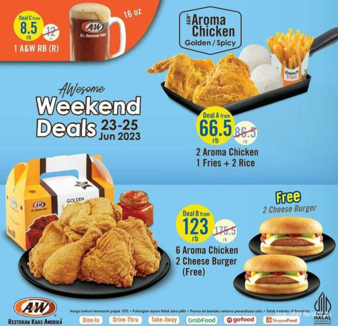 A&W Restaurants - Diskon Paket Aroma Chicken di Promo AW Restoran Edisi Weekend Akhir Juni 2023