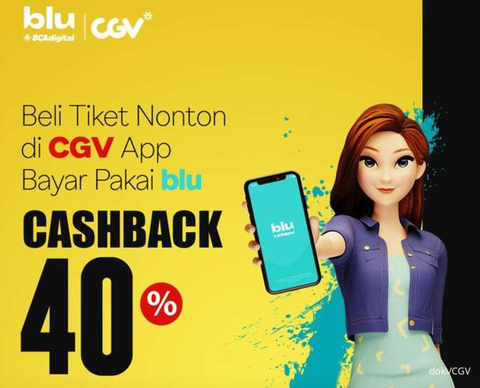 Promo CGV x Blu - Promo CGV x Blu Oktober 2023, Cashback 40% di Aplikasi CGV dan QRIS Blu
